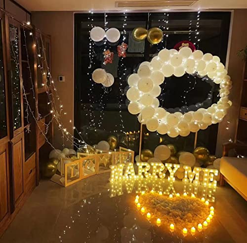 JUICYRAUL 7 LED Marquee Letter Lights Marry Me Sign,Marry Me LED Marquee Letter Lights,Marry Me Light up Letter Numbers for Romantic Proposal, Wedding Sign, Engagement Sign