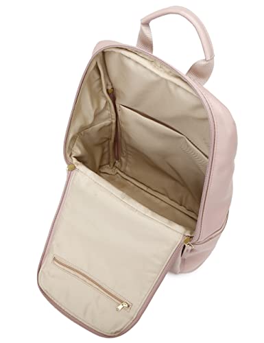 Kah&Kee Feaux Leather Backpack Purse for Women Casual Travel Fashion Daypack (Tan Pink)