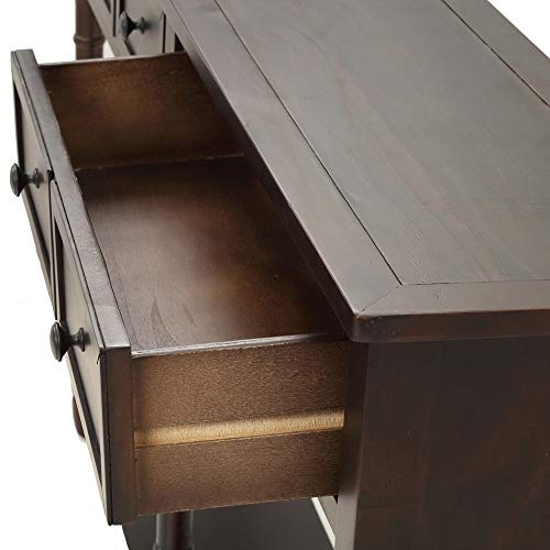 Merax Retro Console Table Sofa Table for Entryway with Drawers and Shelf Living Room Table (Espresso)