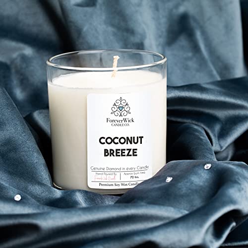 Foreverwick Coconut Breeze Candle | Gifts for Women | Valentines Gifts | Aromatherapy Candle for Bath, Destress & Clearance | Strong Scented Candles for Decor | 14 oz & 70 Hours Burning Time
