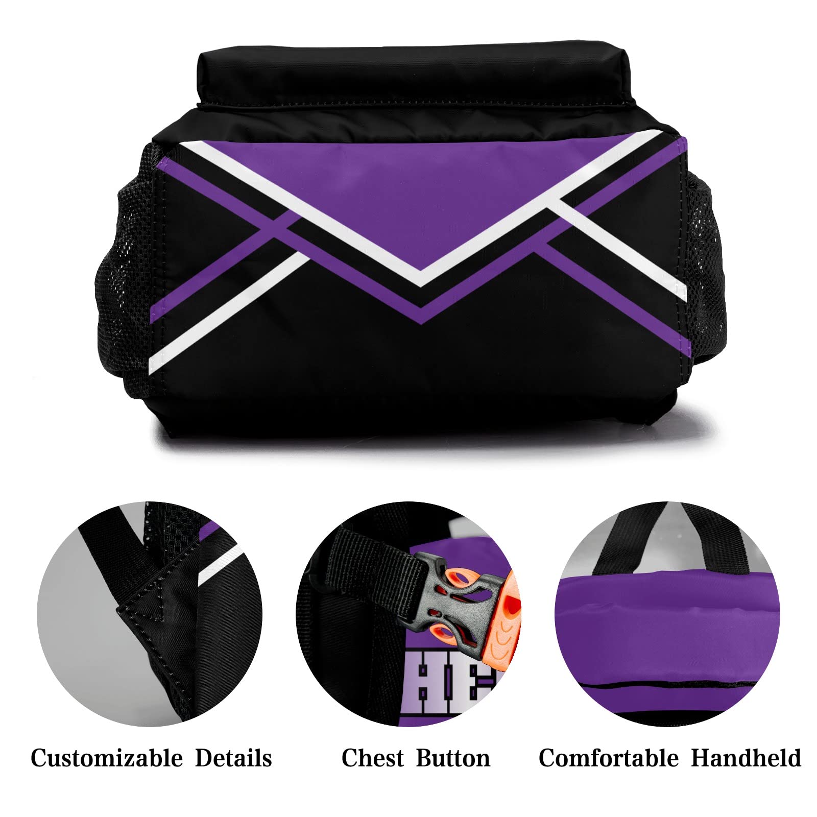 SunFancyCustom Personalized Cheer Cheerleaders Star Purple Backpack Causual Shoulder Bags for Women Men Gift