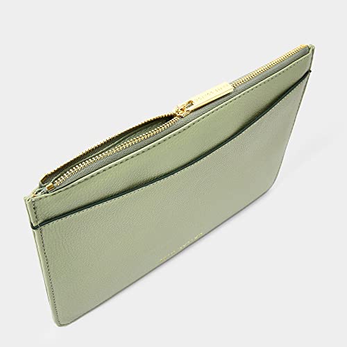 KATIE LOXTON Cara Womens Medium Vegan Leather Slip Pocket Clutch Handbag Pouch Sage Green