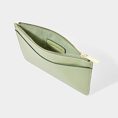KATIE LOXTON Cara Womens Medium Vegan Leather Slip Pocket Clutch Handbag Pouch Sage Green