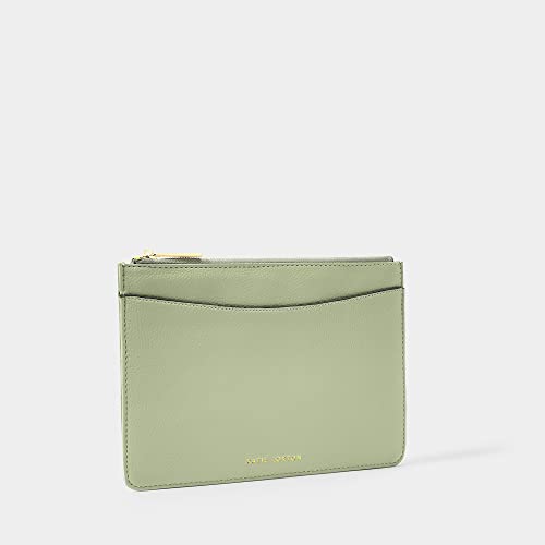 KATIE LOXTON Cara Womens Medium Vegan Leather Slip Pocket Clutch Handbag Pouch Sage Green