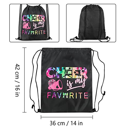 ReHeBaZi Cheer Drawstring Bag for Cheerleaders Draw String Backpack Gym Sports Sack Bag Cheerleading Gifts for Team Girls One sizes