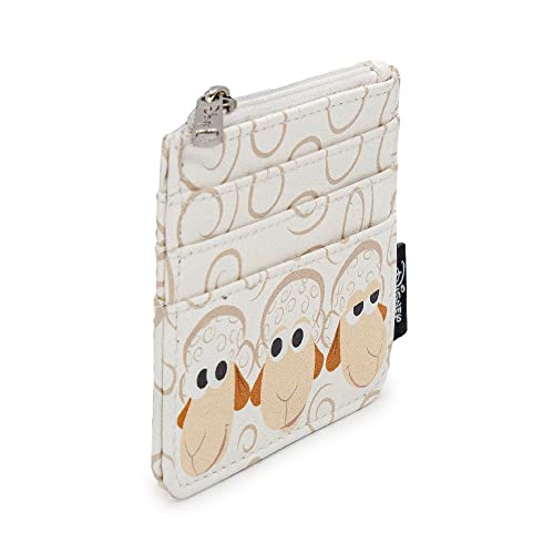 Buckle Down Disney Wallet, Id Zip Top, Pixar, Toy Story 4 Sheep Trio Billy Goat and Gruff Pose, White, Vegan Leather