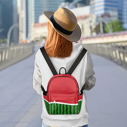 Watermelon Mini Backpack Purse for Women, Fruit Small Fashion Daypack, Casual Lightweight Bag