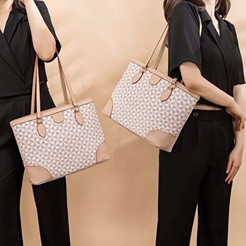 Lacel Urwebin Bags for Women Fashion Designer White Large Capacity Tote Top Handle Satchel Leather Shoulder Bag Handbag