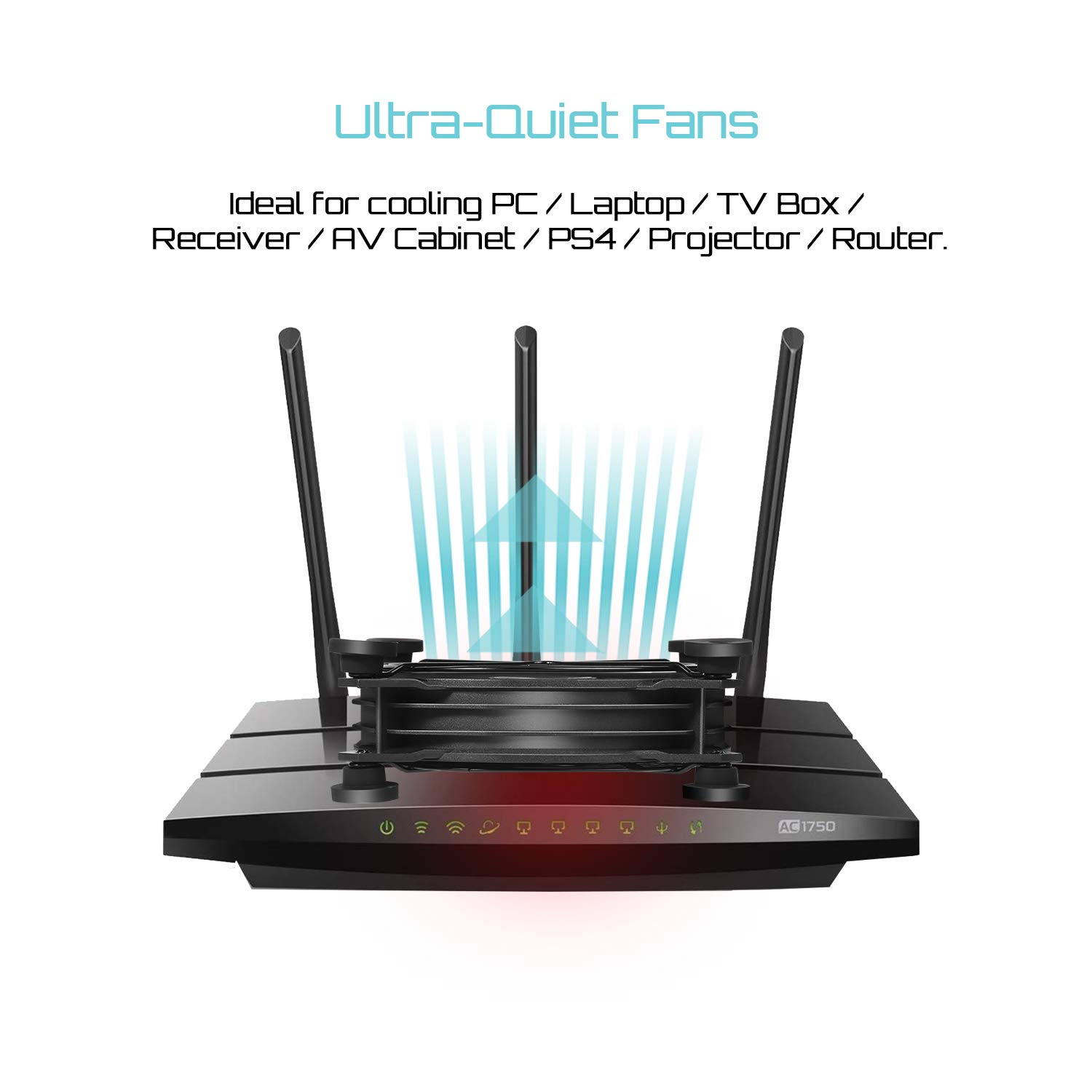 upHere U1207 USB Fan Dual-Ball Bearings,Rainbow LED,Multi-Speed Control,Silent 120mm Fan for Computer Cases Computer Cabinet PlayStation Xbox Cooling