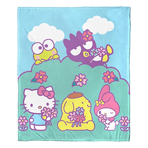 Northwest Sanrio Hello Kitty Silk Touch Throw Blanket, 50" x 60", Springtime Friends