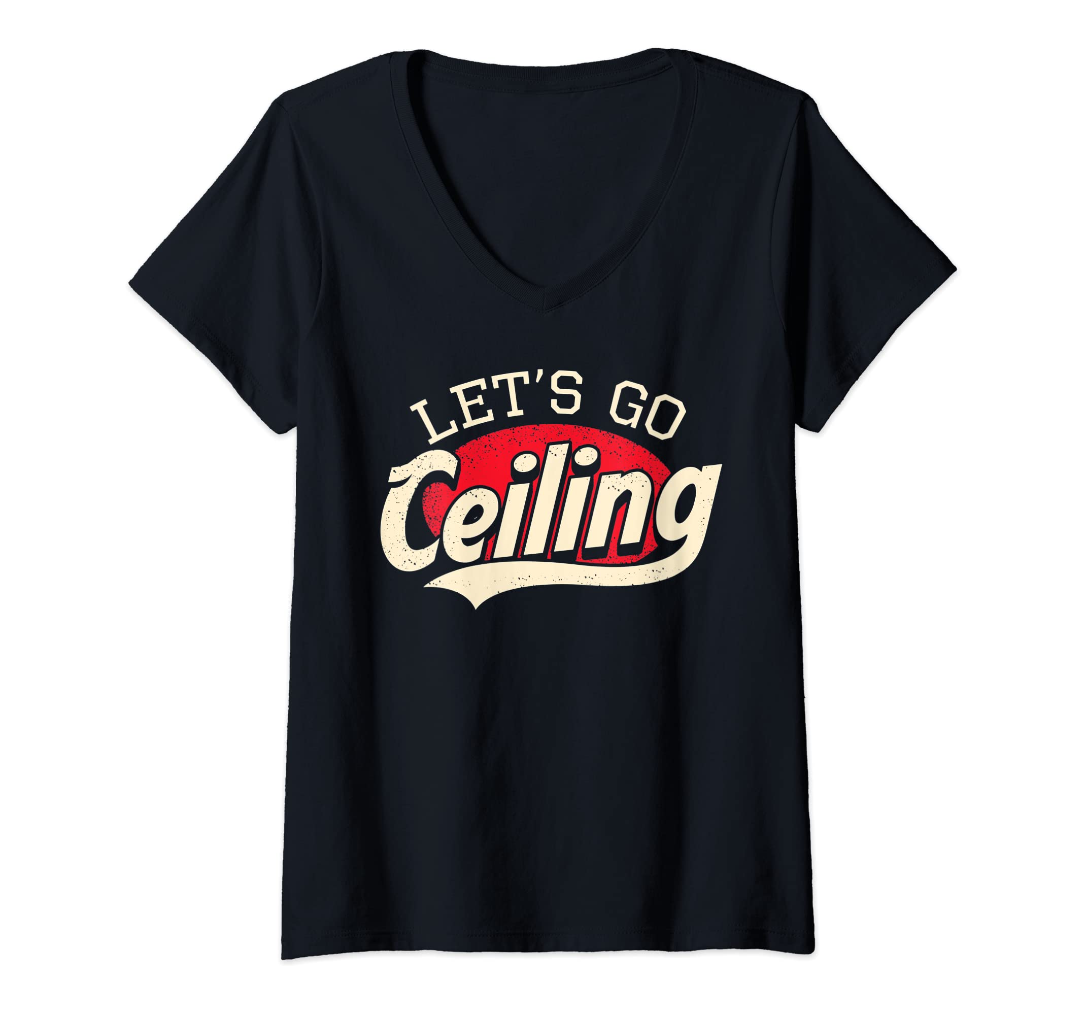 Womens Let's Go Ceiling Funny Halloween Ceiling Fan Costume Shirt V-Neck T-Shirt