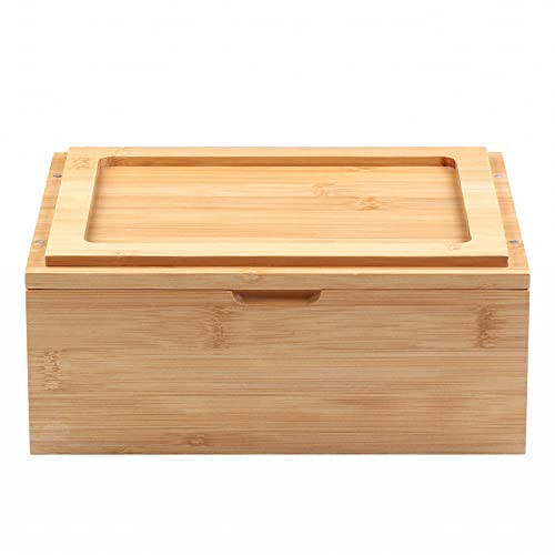 Large Natural Bamboo Decorative Storage Box Wooden Keepsake Box - 10β x 8β x 4β with Magnetic Lid for Home Storage (Standard Version)