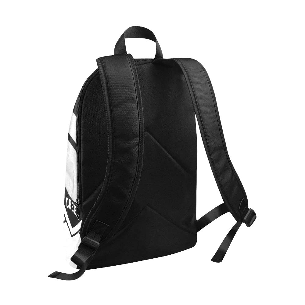 CUXWEOT Personalized Cheer Cheerleader Black Backpack with Name Custom Travel Bag for women Men