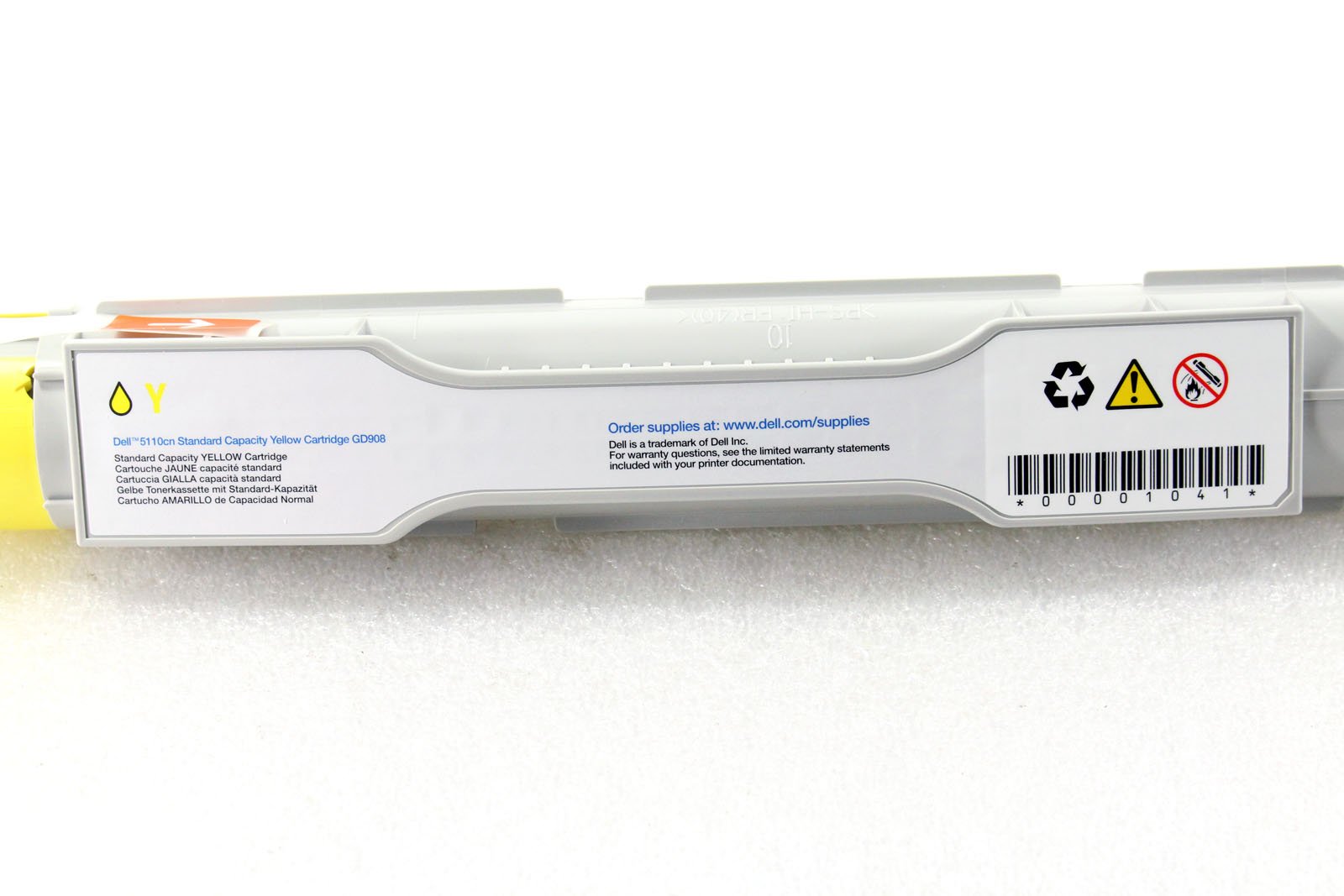Dell Yellow 8000 Page Yield Toner Cartridge for 5110CN Printer GD908
