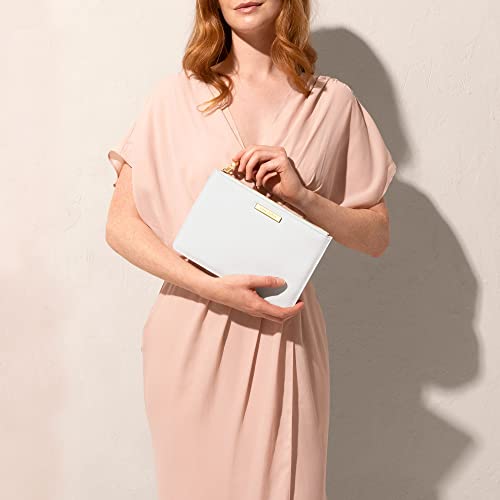 KATIE LOXTON Bridal Stone Love Laughter and Happily Ever After Womens Vegan Leather Clutch Pouch Pearl Color