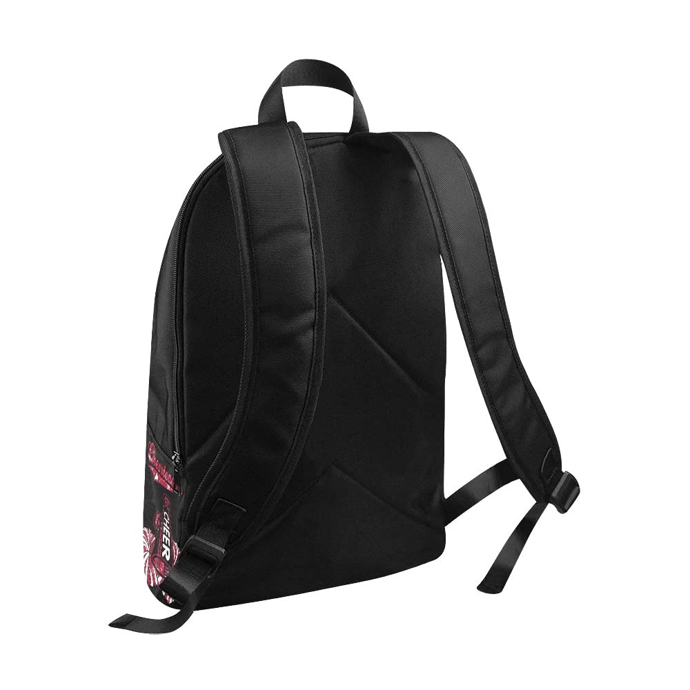 CUXWEOT Personalized Cheer Red Cheerleader Backpack with Name Custom Travel Daypack Bag for Man Woman Gifts
