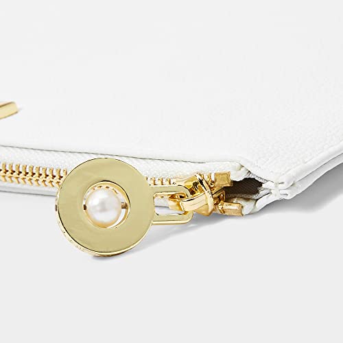 KATIE LOXTON Bridal Stone Love Laughter and Happily Ever After Womens Vegan Leather Clutch Pouch Pearl Color