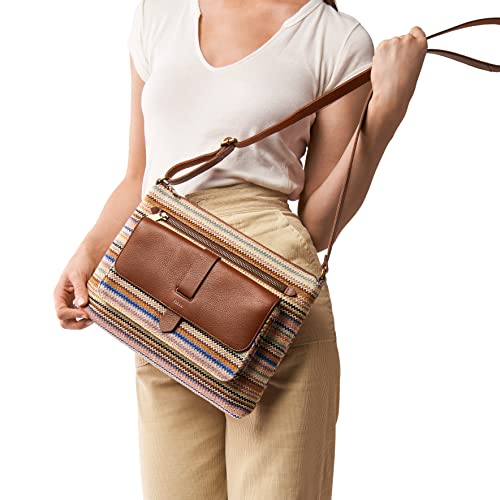 Fossil womens Kinley Large Crossbody, Colorful Stripes, One Size US