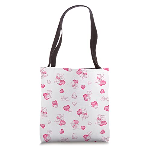 Cute Love Pattern For Women Pink Valentines Day Decor Heart Tote Bag