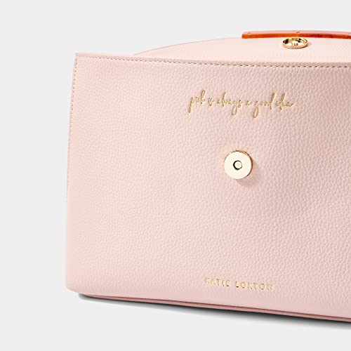 KATIE LOXTON Dani Tortoiseshell Womens Medium Vegan Leather Handbag Purse Clutch Dusty Pink