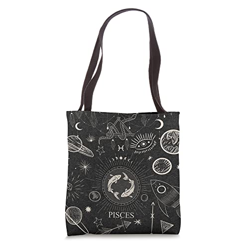 Galaxy Zodiac Sign Astrological Celestial Aesthetic Pisces Tote Bag