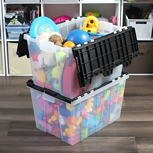 Clear Plastic Storage Container Interlocking Lid (2 Pack)