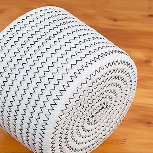 RNCOZE Small House Shaped Storage Basket, Handmade Cotton Rope Organizer Basket with Lid, Creative Snack Container Decorative Storage Bin for Living Room Bedroom Home Storage(Yellow)
