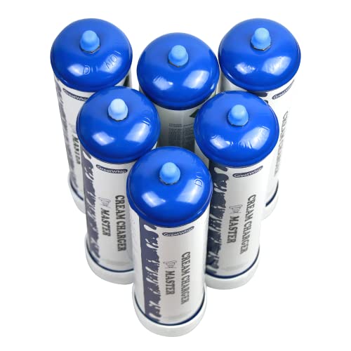 GreatWhip Whipped Cream Chargers, 6 Cylinders 0.99 Liter Nitrous Oxide Chargers 615 gram N20 (6 Cylinders)