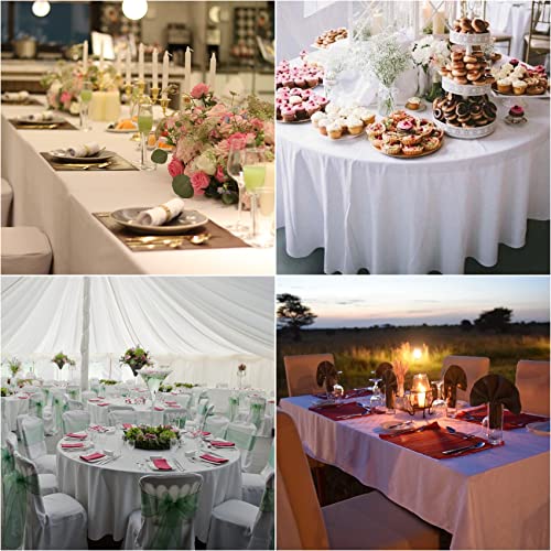 Fokitut 2 Pack Waterproof Rectangle Tablecloth, 60x120 Inch ,Stain Resistant and Wrinkle Polyester Table Cloth, Fabric Table Cover for Kitchen Dining, Wedding, Party, Holiday Dinner-White