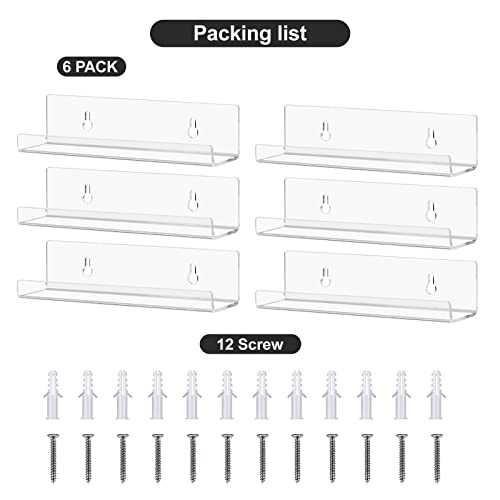 ECOSEAO Mini Floating Shelves 7 inch Invisible Small Display Shelf Clear Acrylic Floating Wall Shelf for Smart Action Figures Home Display