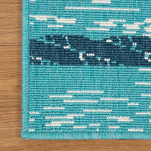 BNM Tropical Leaves Coastal Palm Indoor/Outdoor Area Rug, Sturdy Jute Backing, Perfect for Patio, Backyard, Playroom, Kitchen, Bedrooms, Deck, Dining Room, and Entryway, Pet Friendly, 8' x 10'