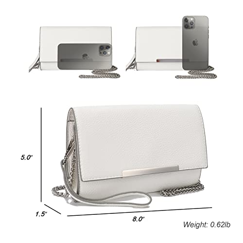 AFKOMST Small Clutch Purses for Women Summer Crossbody Bags and Straw Wristlet Handbags with Chain Strap