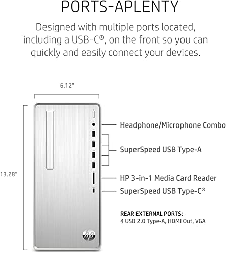 HP 2022 Pavilion TP01 Desktop Computer, AMD Ryzen 3-5300G (Beats Core i5-10400), AMD Radeon, 32GB RAM, 1TB PCle SSD, 9 USB Ports, Wireless-AC, Bluetooth, HDMI, Windows 11 Home