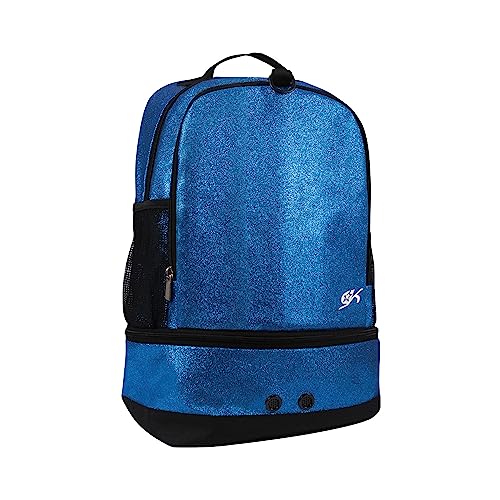 GK All Star Elite Glitter Backpack - Shiny Everyday Bag for Athletes, Cheerleaders, Gymnasts(Royal Glitter)