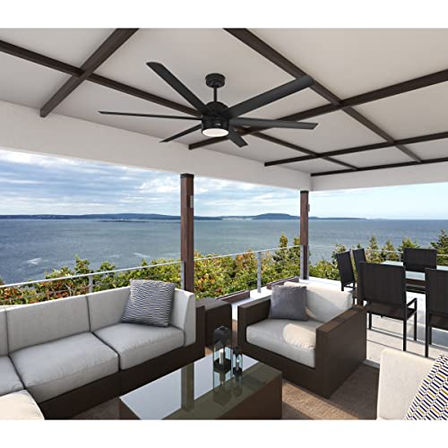Hunter Fan Company 59628 Solaria Ceiling Fan, 72", Matte Black