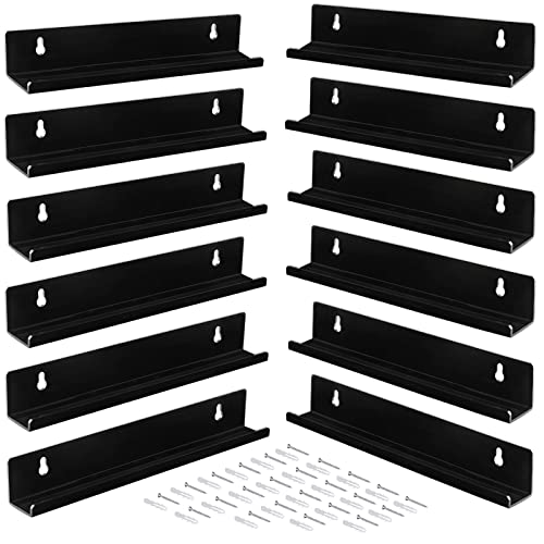 Vinyl Record Display Shelf Wall Mount, HOLENGS 12 Pack Acrylic Album Record Holder, Record Shelf Storage Frame for Daily LP Listening Records Display