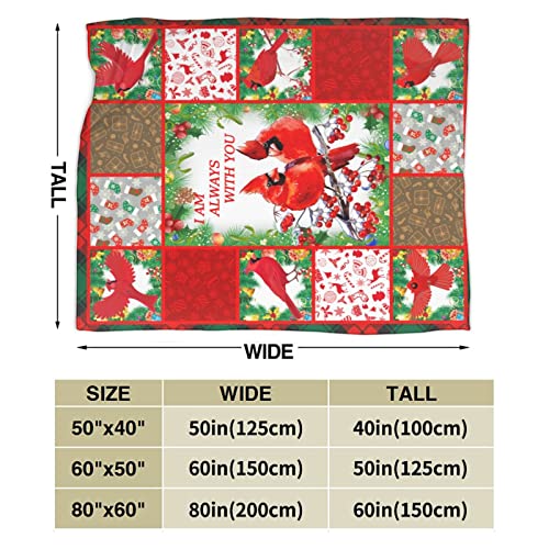 Cardinal Bird Gift Cardinal Throw Blanket(50"X40") Lightweight Flannel Fleece Blanket for Couch Bed Sofa Travelling Camping for Kids Adults