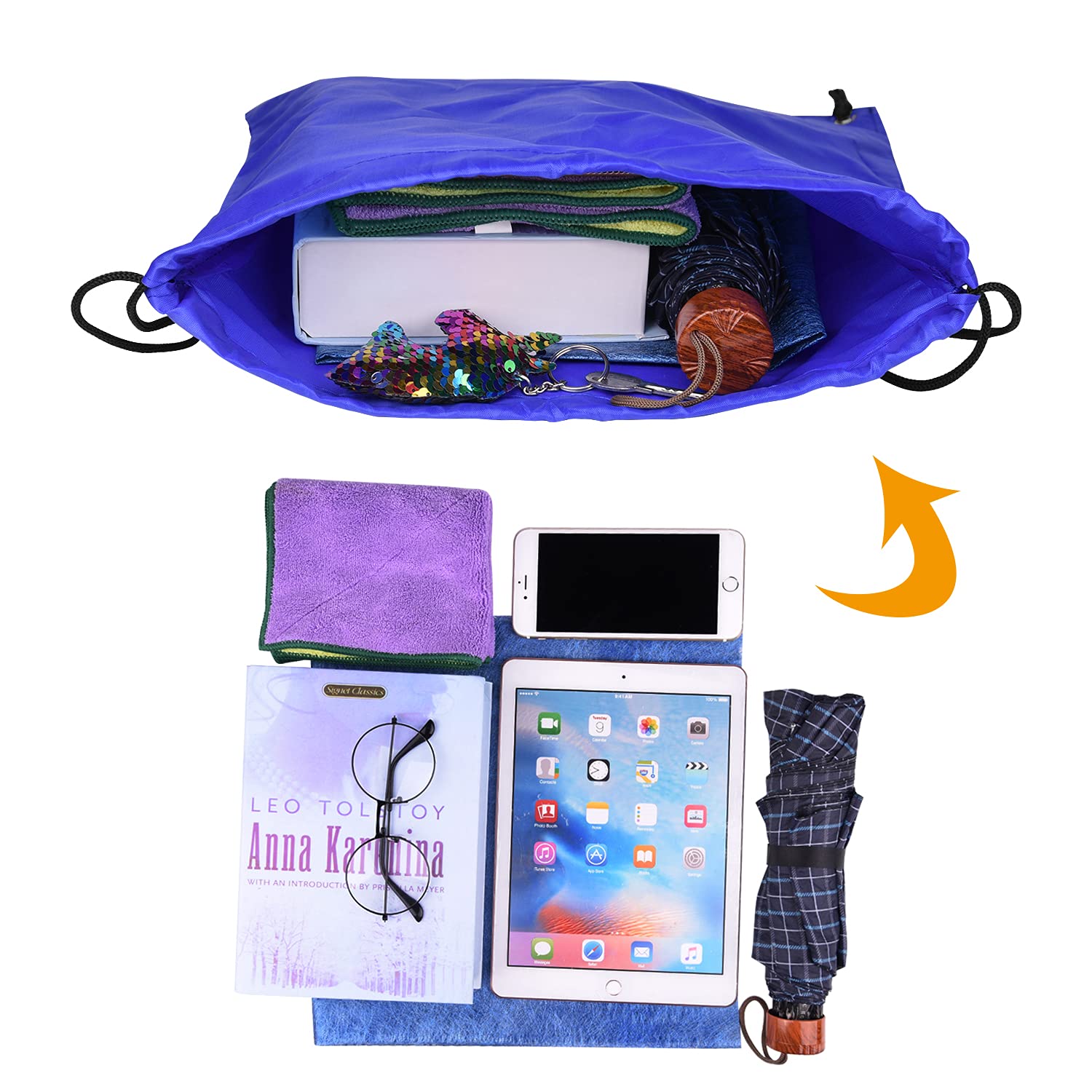 PLULON 25 Pcs Blue Drawstring Backpack Bags Bulk String Backpack Cinch Sack Pull Sport Gym Backpack Bags for Yoga Traveling Outdoor Sports