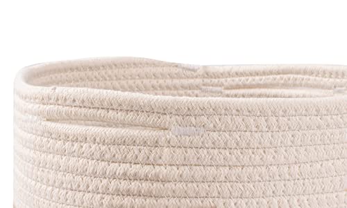 CubesLand Storage Cube Basket Bins 11x11'' for Cube Storage Organizer/Shelves,Woven Baskets for Organizing /Storage,Cube Shelves Cloth Closet Basket Bins, Rope Storage Bins 4 Packs Off White/Light Brown