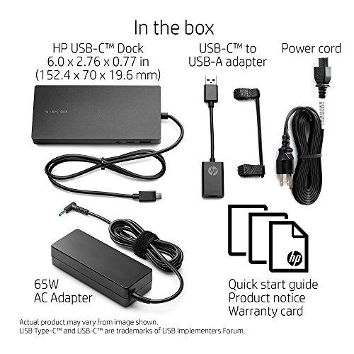 HP Y0K80AA#ABA Dock for USB-A/C Laptops (USB-A/C to HDMI, DisplayPort, USB-C, USB-A and Ethernet)