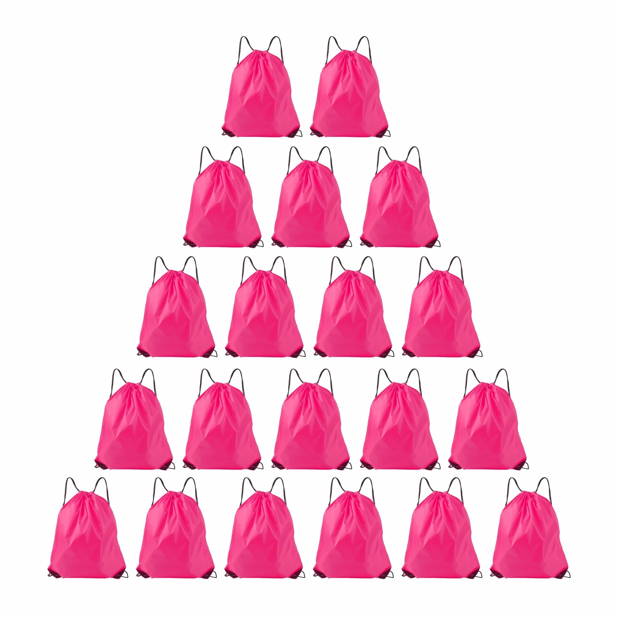 Drawstring Backpacks, 20 Pack Bulk Drawstring Bags, Cinch Bags for Outdoor Sports,travel storage bag,gift bag- Fuchsia