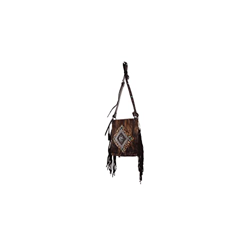 ARIAT Women's Nashville Calf Hair Brown Crossbody Bag
