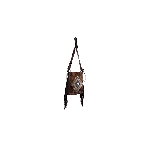 ARIAT Women's Nashville Calf Hair Brown Crossbody Bag