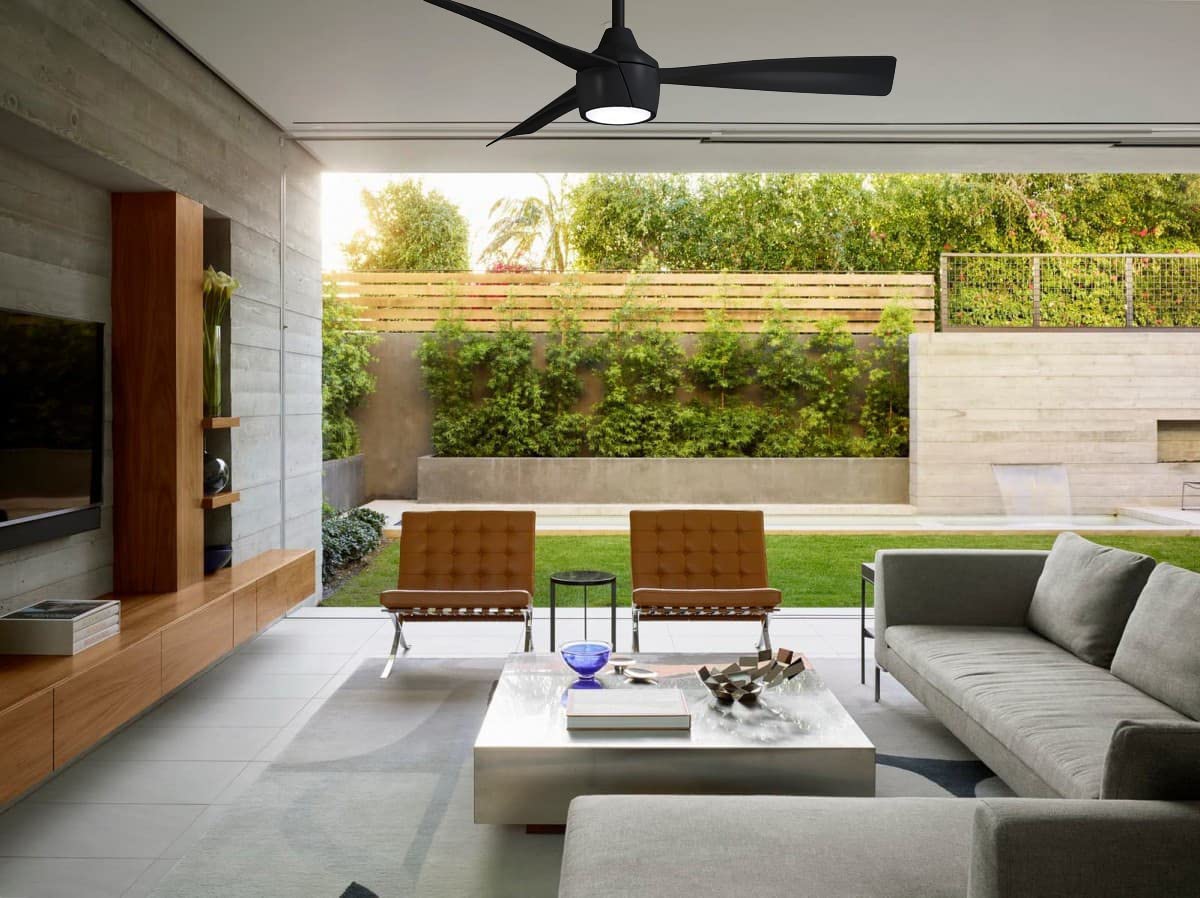 MINKA-AIRE Skinnie 44" Outdoor LED Ceiling Fan F625L-CL - Coal