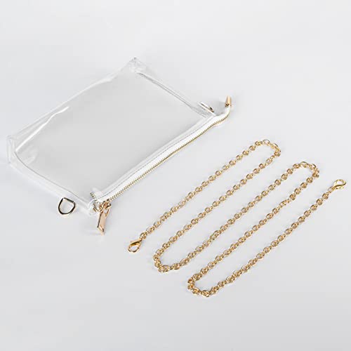 Lorbro Clear Purses for Women Stadium Approved, Clear Crossbody Shoulder Bag with Zipper Closure, Transparent Purse for Concerts, Sporting Event, Party, Festivals