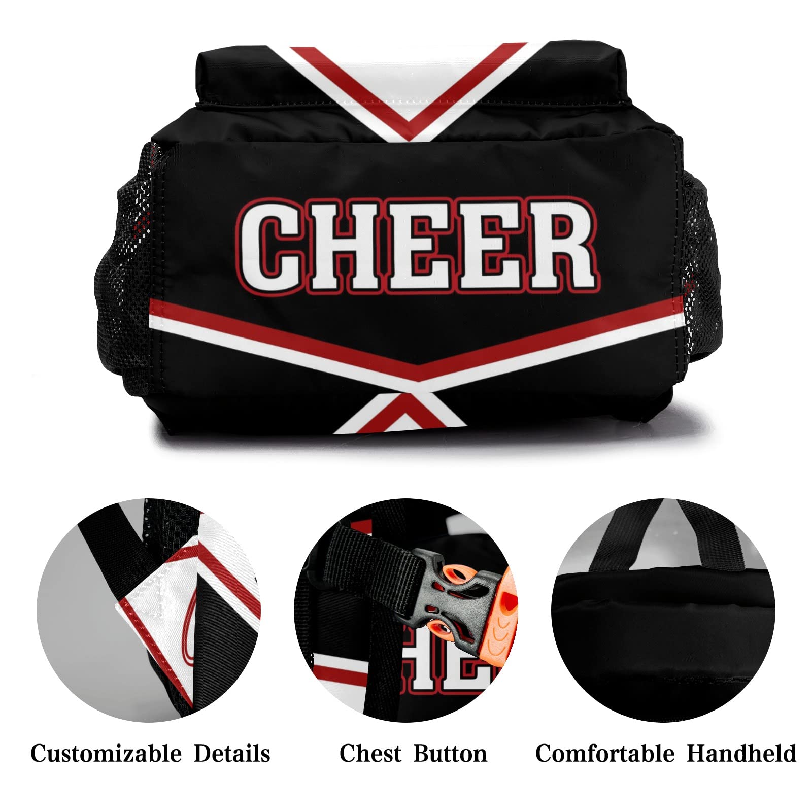 Zaaprint Personalized Halloween Cheer Cheerleaders Waterproof Backpack with Name Text for Women Men Gift