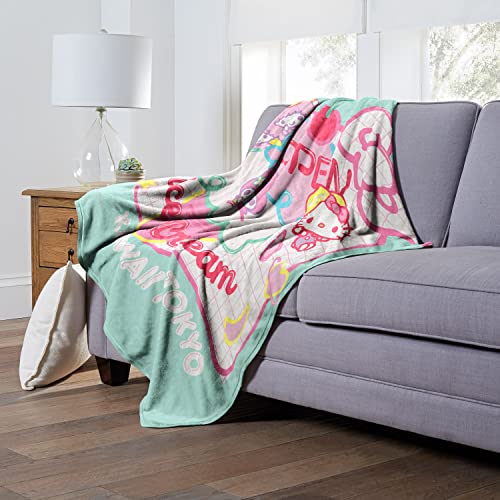Northwest Sanrio Hello Kitty Silk Touch Throw Blanket, 50" x 60", Ice Cream Sign