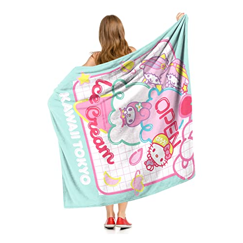 Northwest Sanrio Hello Kitty Silk Touch Throw Blanket, 50" x 60", Ice Cream Sign