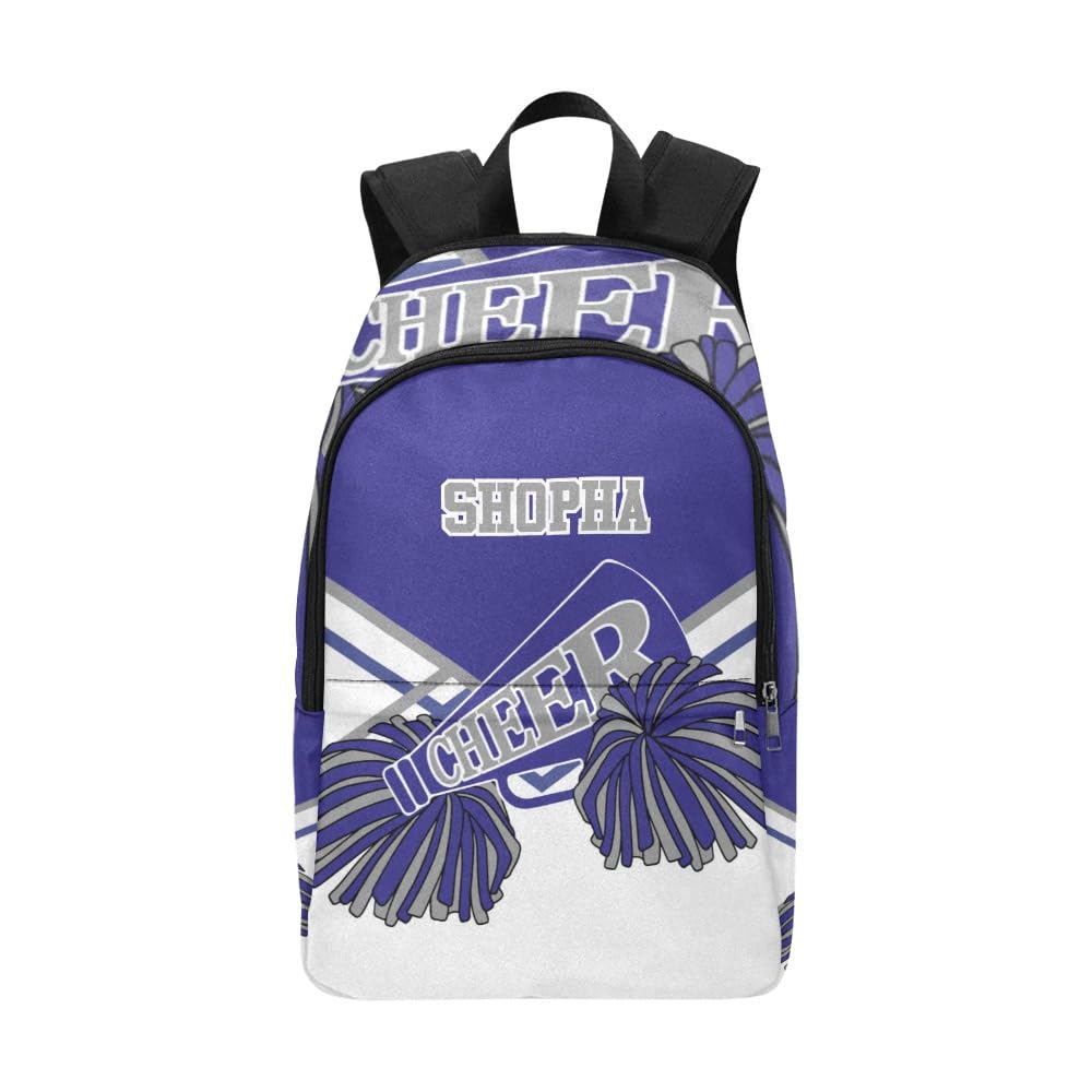Cheer Blue White Cheerleader Waterproof Backpack Sport Shoulder Bag for Men Women Gift, 11.8''(L) x 5.51''(W) x 17.72''(H)