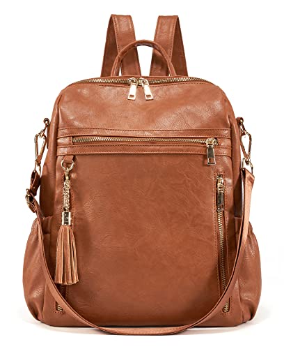 FUDYNMALC Backpack Purses for Women, Fashion Multipurpose Design Handbags and Shoulder Bag, Convertible PU Leather Travel Bag